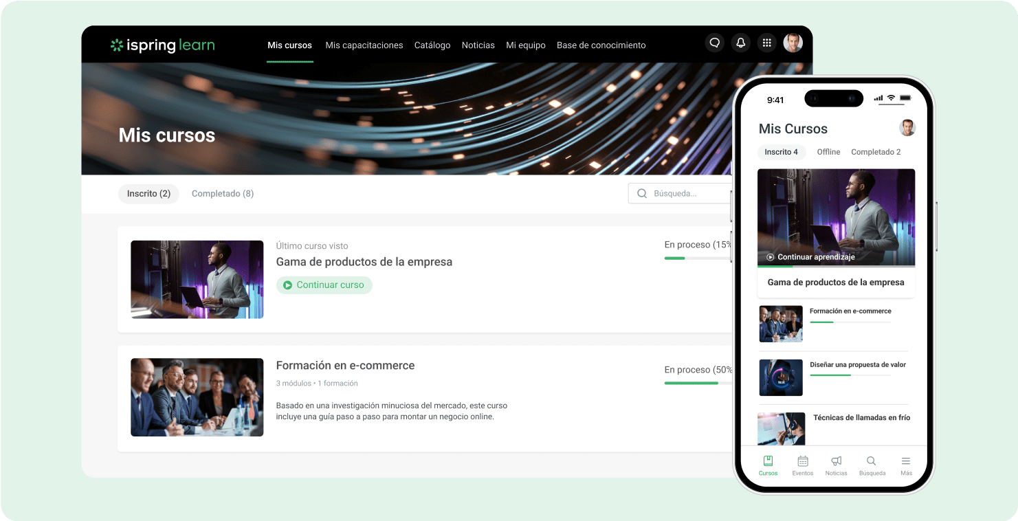 Crea cursos con las soluciones e-learning de iSpring
